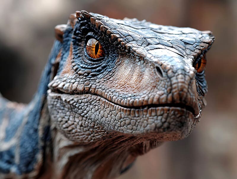 A Close Up of a Lizard S Face with Orange Eyes Stock Illustration ...