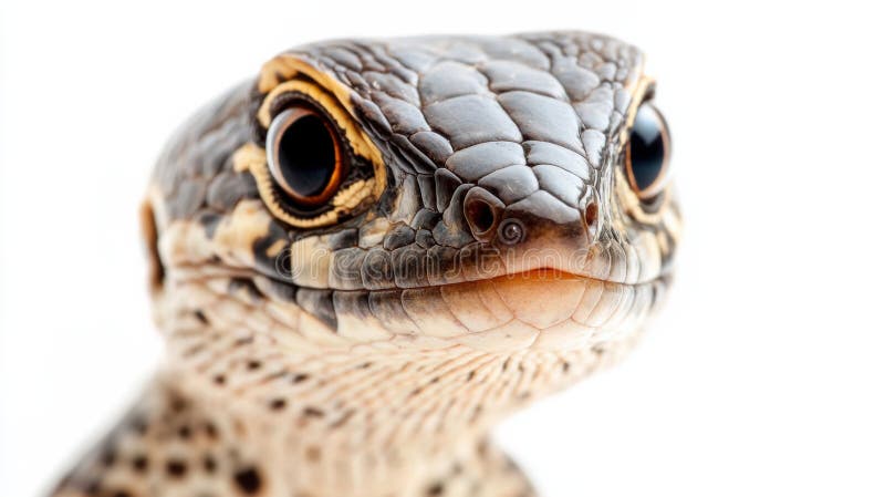 A Close Up of a Lizard& X27;s Face with Yellow Eyes, AI Stock Photo ...