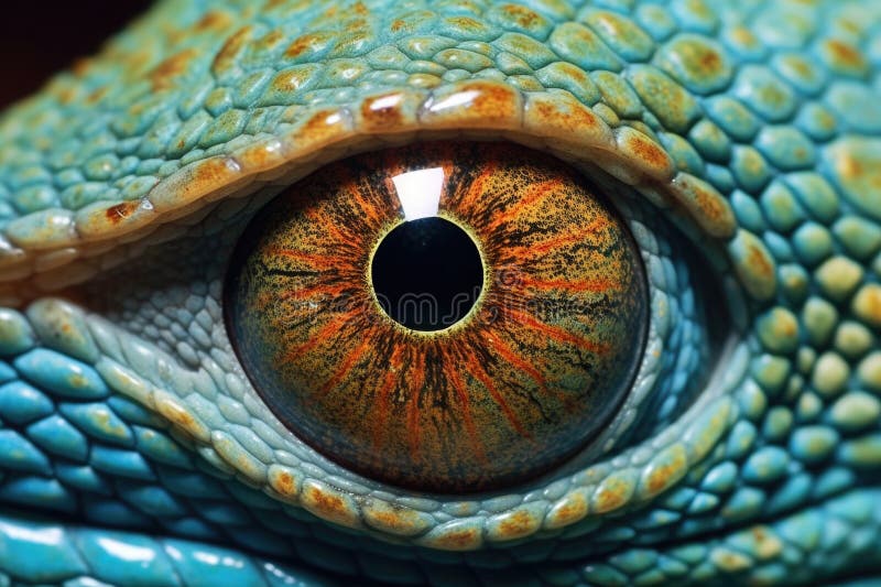 Close-up of Lizards Eye during Shedding Process Stock Illustration ...