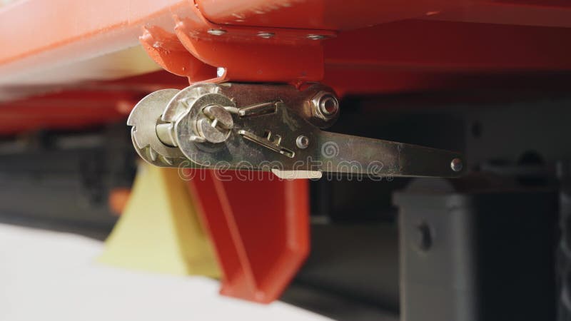 Close Up of Load Securing Device on Semi-Trailer Truck Stock Footage ...