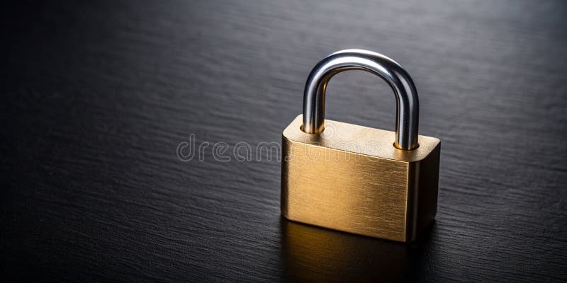 Close Up of a Lock on a Black Background Creative AI Stock Illustration ...