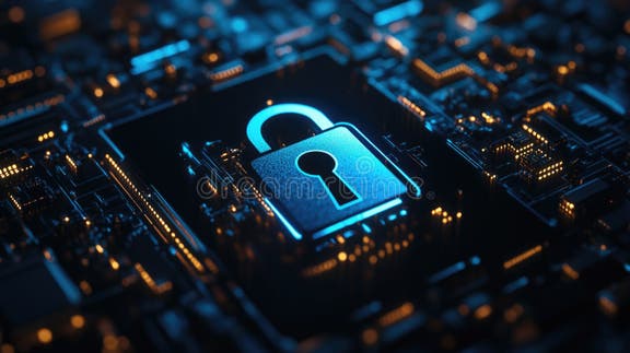 Close-up of Lock on Circuit Stock Photo - Image of control, electronics ...