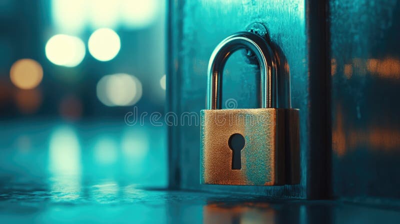 Close-up of a Lock on a Door Stock Illustration - Illustration of ...