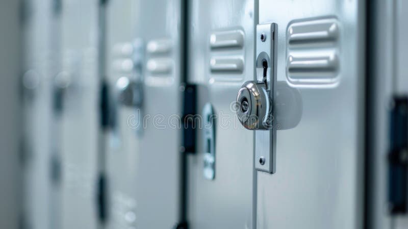 Close-Up of a Locker with a Combination Lock, Generative AI Stock Image ...
