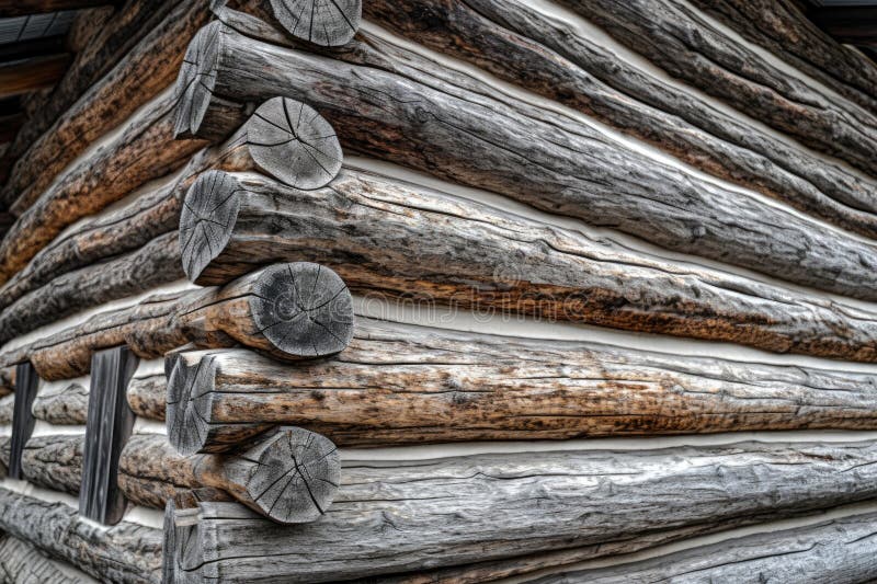 Close-up of Log Cabins Architectural Details and Textures Stock ...