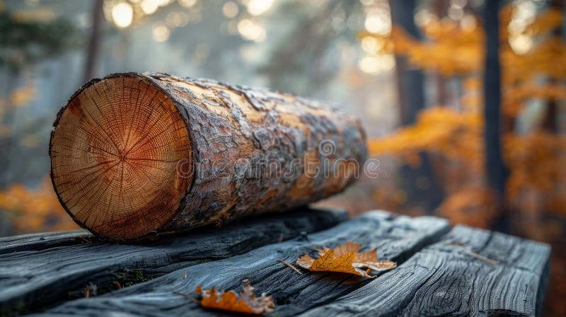 Close Up of Log on Table stock image. Image of rough - 314709573