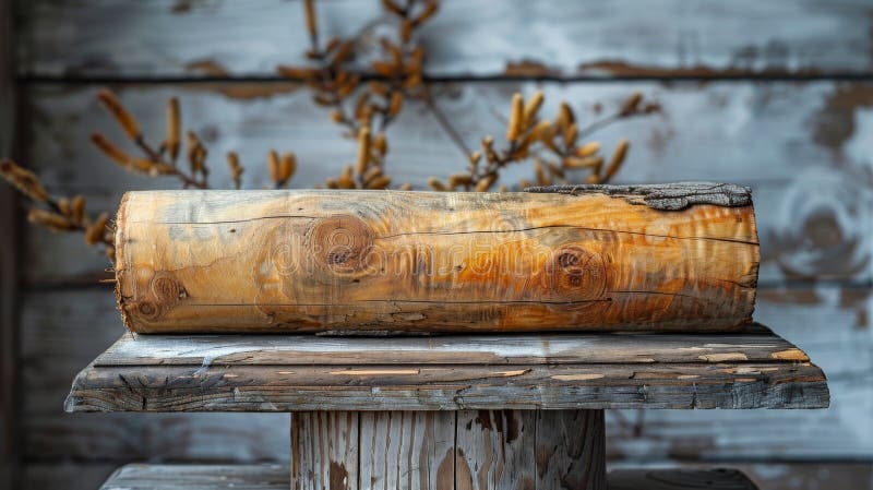Close Up of Log on Table stock image. Image of wooden - 314710979