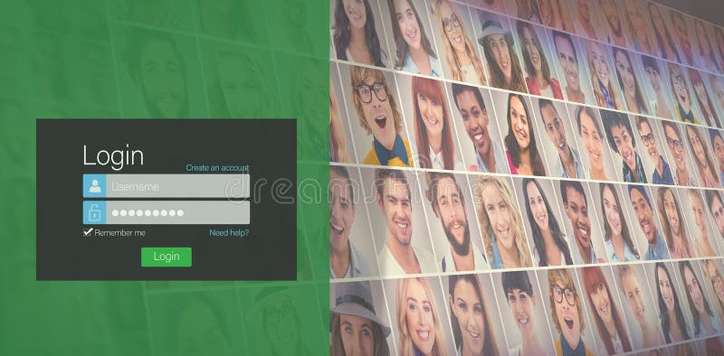 Composite Image of Close-up of Login Page Stock Image - Image of ...