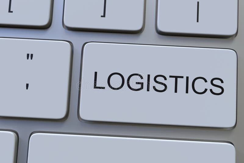 Close-up of LOGISTICS Key on the Keyboard. 3D Rendering Stock ...