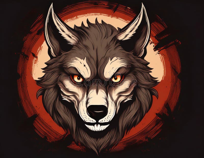 Close Up Logo of a Woolf stock illustration. Illustration of wild ...