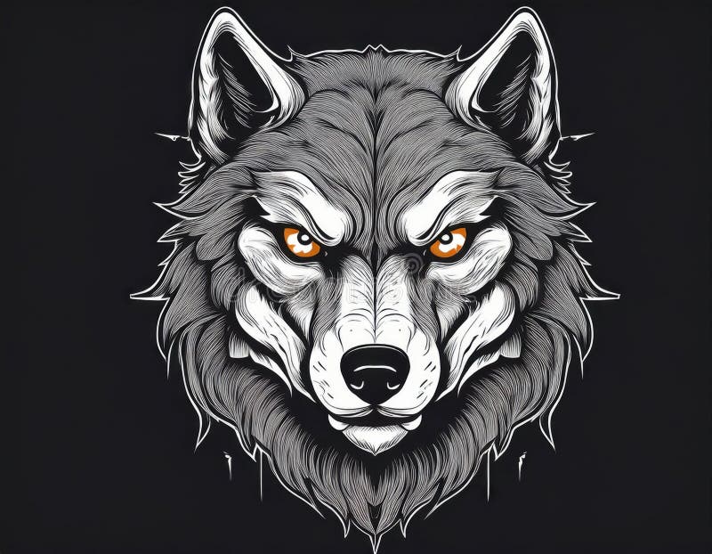 Close Up Logo of a Woolf stock illustration. Illustration of silhouette ...