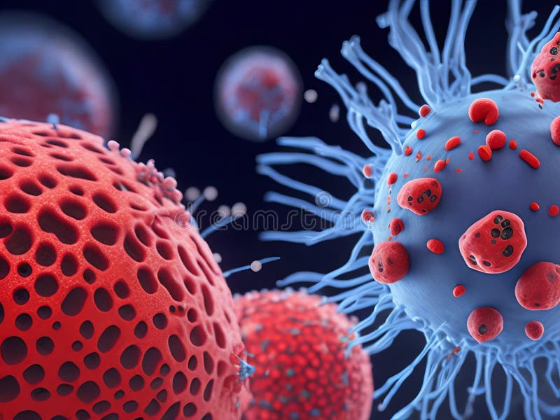 A Close-up Look at Abnormal Cell Growth. Stock Illustration ...