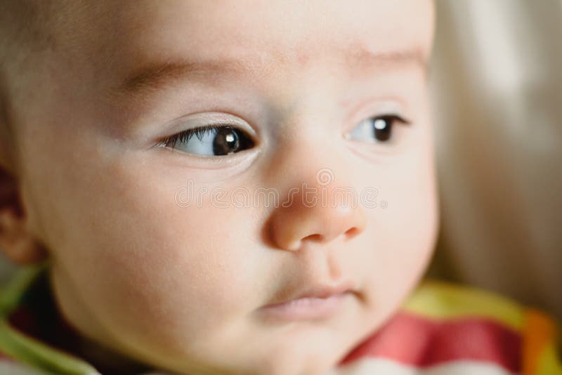 Close-up of the Look of a Funny Baby Stock Image - Image of funny ...