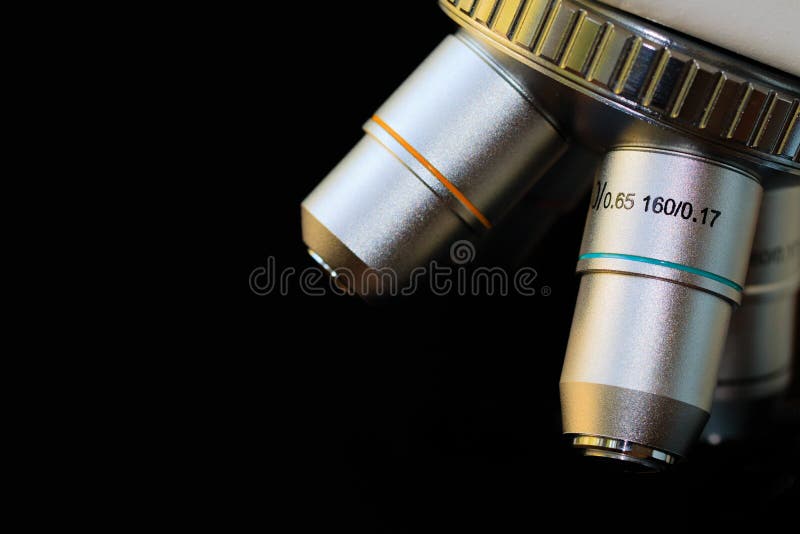 Close Up Look at a Microscope and Lenses Stock Image - Image of ...