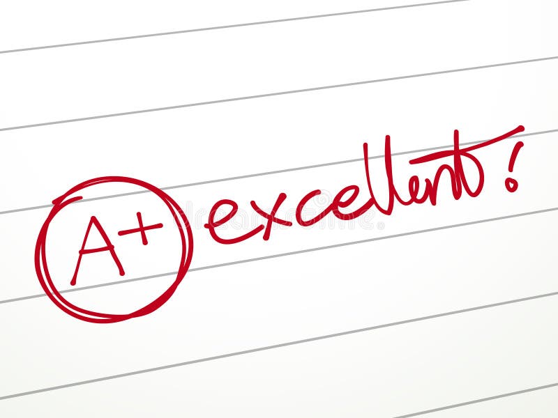 A+ Plus Great Grade Score Feedback Top Rating Stock Illustration ...