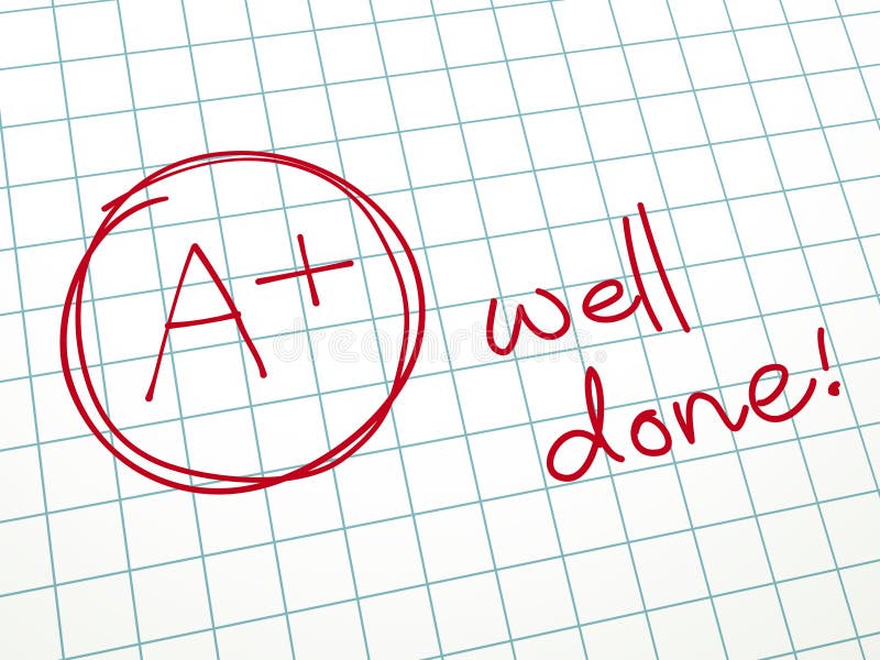 How To Get an a Plus Grade Score School Paper Report Stock Illustration ...
