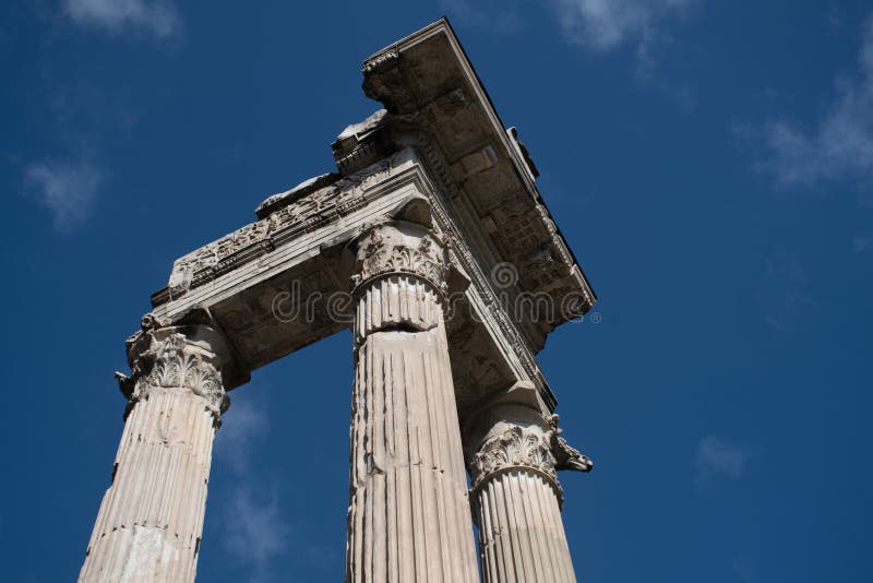 Close Up Looking Up at Top of Roman Pillars Stock Photo - Image of ...