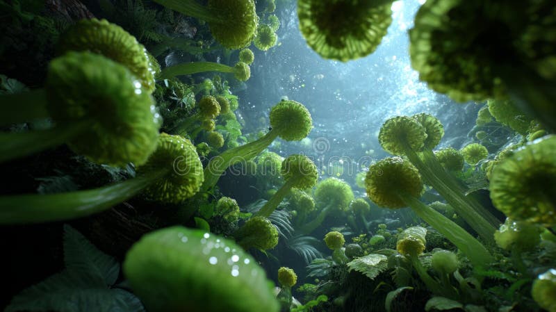 Close-up Loop of Alien Microbial Jungle Inside Stock Image - Image of ...