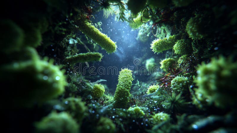 Close-up Loop of Alien Microbial Jungle Inside Stock Image - Image of ...