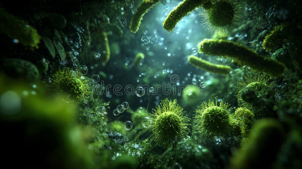 Close-up Loop of Alien Microbial Jungle Inside Stock Image - Image of ...