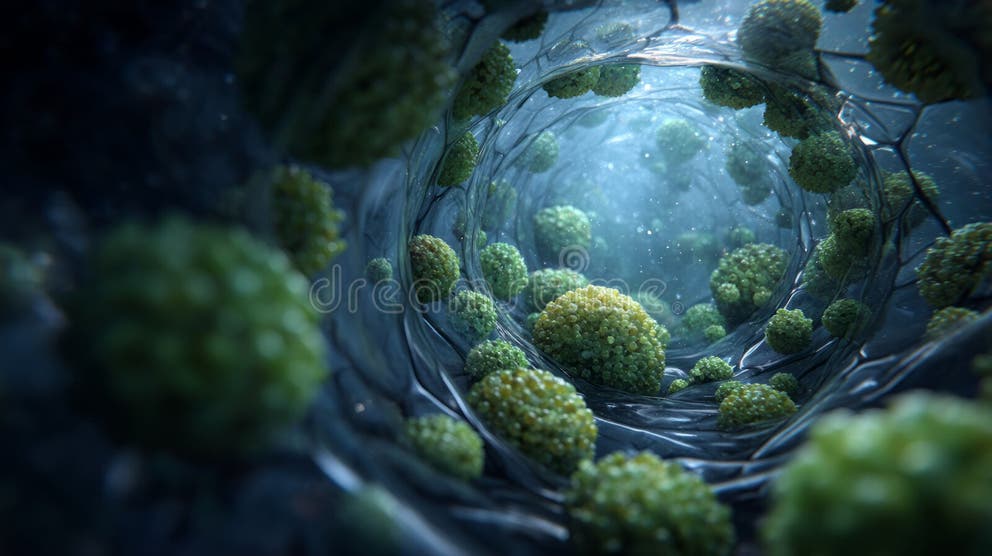 Close-up Loop of Alien Microbial Jungle Inside Stock Image - Image of ...