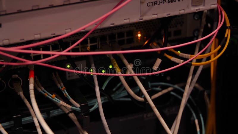 Close Up of a Lot of Wires Connected To the Computer. Media Stock Image ...