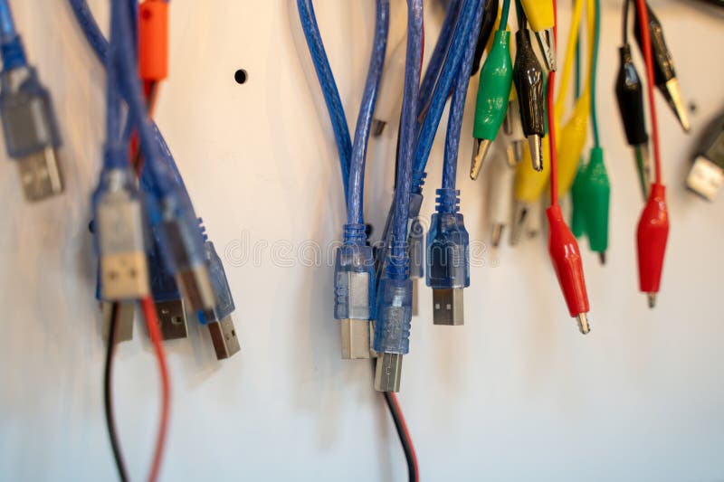 Close Up Lots of Cables in the Computer Lab Stock Photo - Image of ...