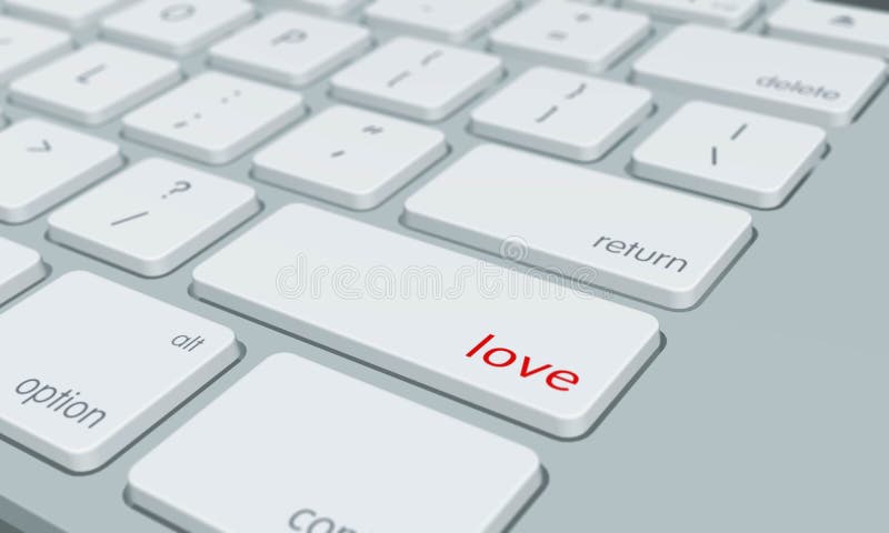 I love you keyboard sign stock illustration. Illustration of computer ...