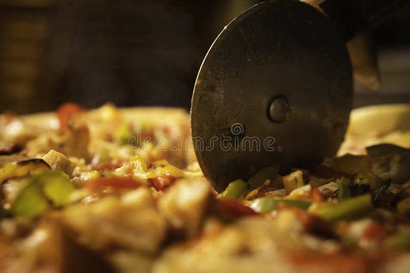 Close Up Low Angle Shot of a Pizza Stock Photo - Image of background ...