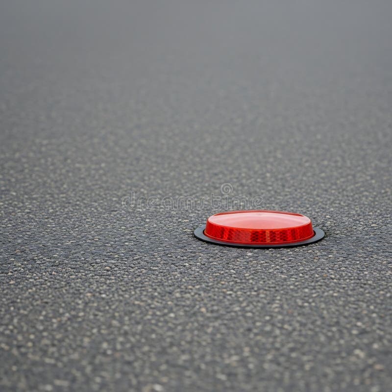 Red Road Reflector on Asphalt Pavement Stock Illustration ...