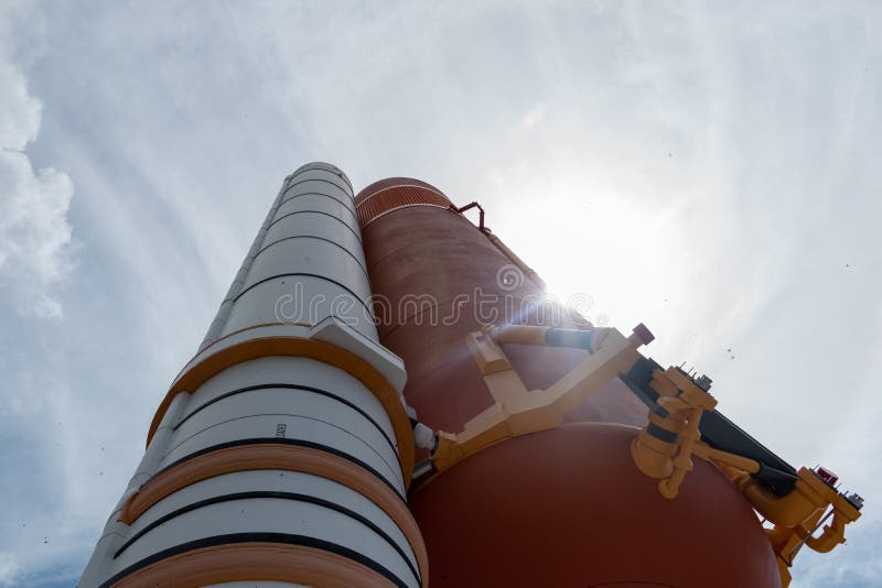 Up-close with a Space Shuttle Booster Rocket Stock Image - Image of ...