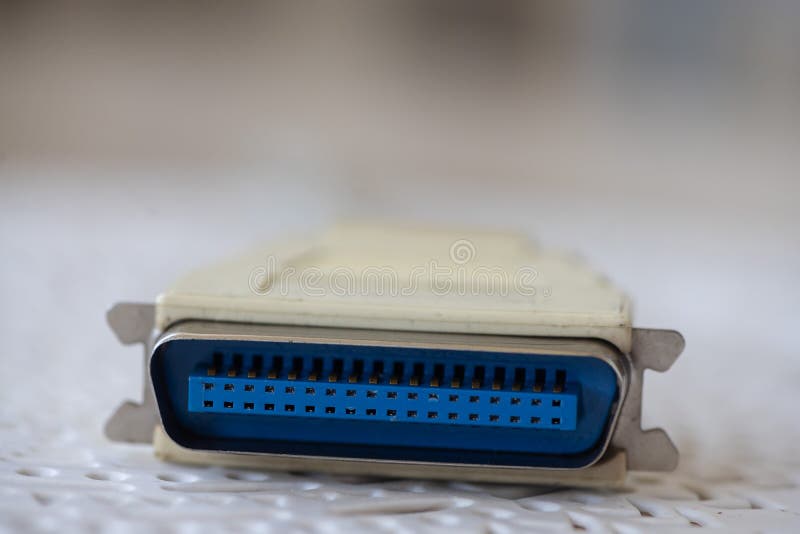 Close-up on a LPT cable stock photo. Image of plug, connect - 242286126