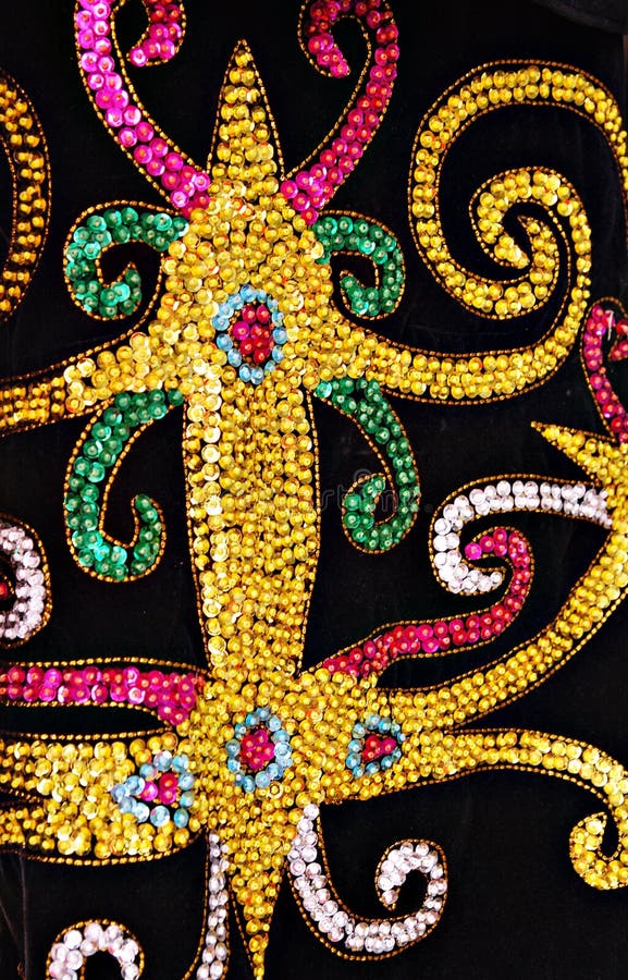 The Linangkit Patern: Emboidery of the Dusun Lotud. Pieces of Cl Stock ...