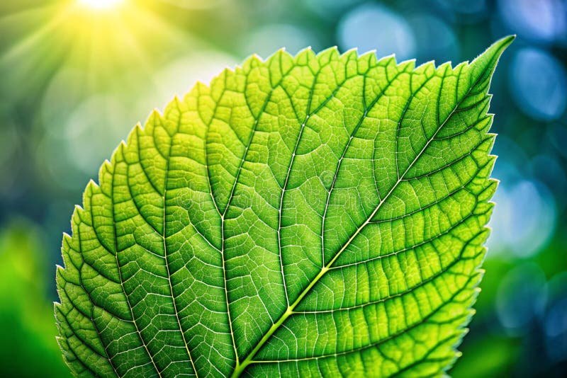 Close-Up of a Lush Green Leaf Stock Illustration - Illustration of lush ...