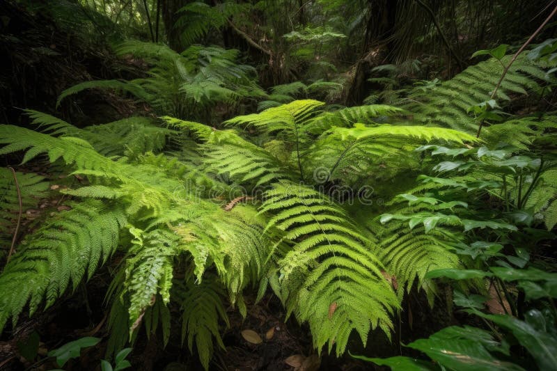 Lush Ferns Surrounding a Tropical Hot Spring Stock Image - Image of ...