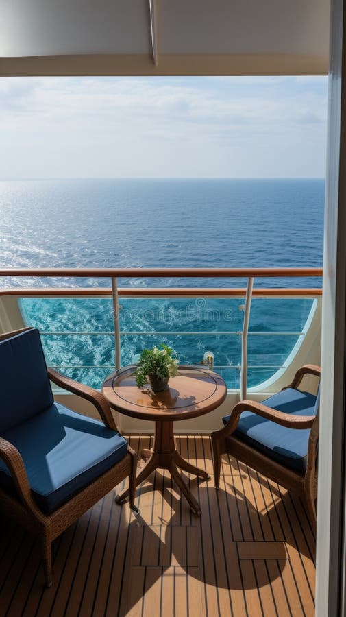 A Close-up of a Luxurious Cabin Balcony on a Cruise Ship Stock Image ...