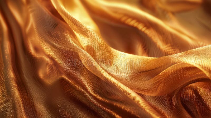 Close-up of Luxurious Golden Fabric Texture, Showcasing Its Shimmering ...