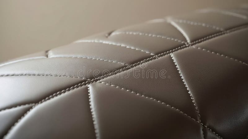 Close-up of Luxurious Gray Leather Texture with Diamond Stitch Pattern ...