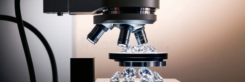 Close Up of a Luxurious Large Diamond Under a Microscope Stock ...