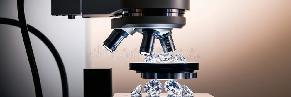 Close Up of a Luxurious Large Diamond Under a Microscope Stock ...