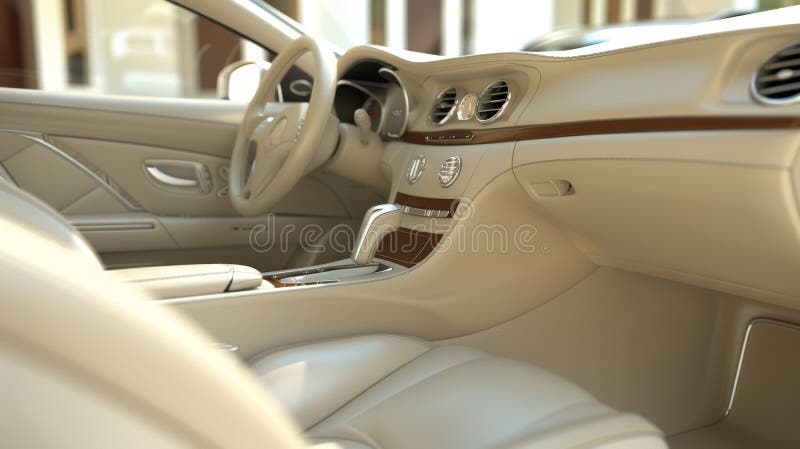 Close-up of Luxury Car Interio Stock Illustration - Illustration of ...