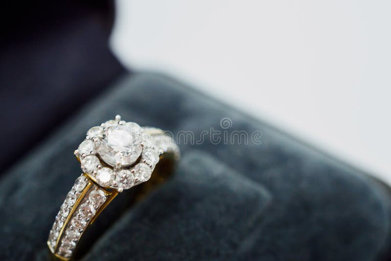 Close Up Luxury Wedding Diamond Ring in Jewelry Box Stock Photo - Image ...