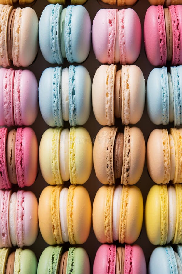 Close-up of Macarons Cakes of Different Colors . Culinary and Cooking ...