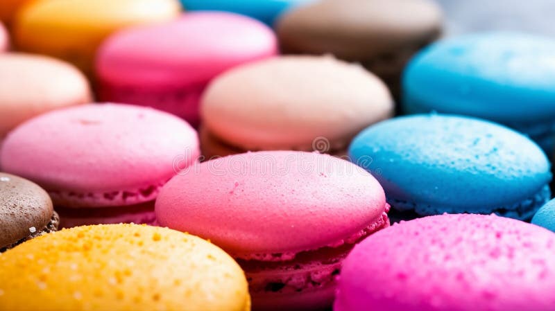 Close-up of Macaroons with Delicate Shells, Luscious Fillings, and ...