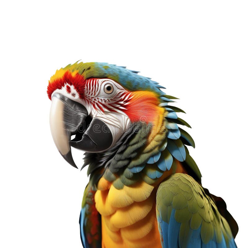 Close-up Macaw Isolated Transparent Background. Stock Image ...