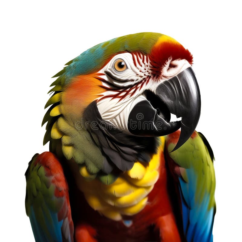 Close-up Macaw Isolated Transparent Background. Stock Photo ...