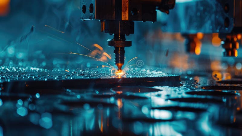 Close Up of a Machine Cutting Metal, Perfect for Industrial Use Stock ...