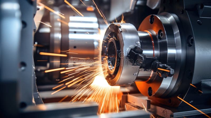 Close Up of a Machine Emitting Sparks, Suitable for Industrial Concepts ...