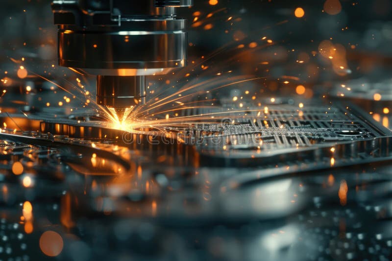 Close Up of a Machine Emitting Sparks, Suitable for Industrial Concepts ...