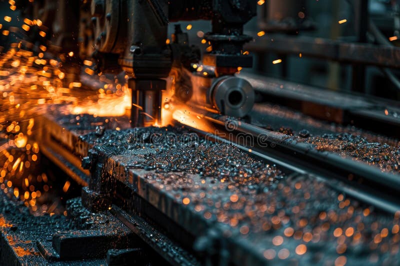 Close Up of a Machine Emitting Sparks, Suitable for Industrial Concepts ...